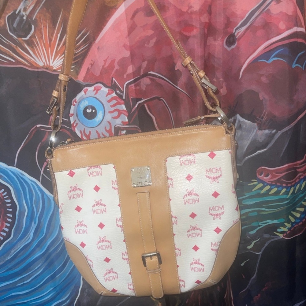 Rare Mcm Soft Pink & White Visetos Visit >Leather Hob… - Gem